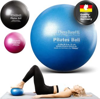 Theraband Pilates Ball | Gymnastikball klein f&uuml;r Pilates, Yoga, Beckenbodentraining & Rehabilitation | Weicher Gummiball mit Ventil | Fitnessball | PVC-frei | M