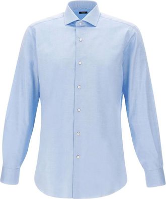 Barba Homme, Chemises, Bleu, Taille: S Cotton Shirt