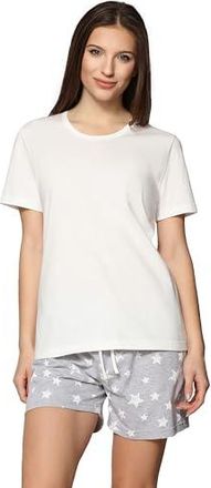 Merry Style Pyjama Ensemble Haut et Bas V&ecirc;tement dInt&eacute;rieur Femme MS10-177 (M&eacute;lange &eacute;toiles/cr&egrave;me, M)