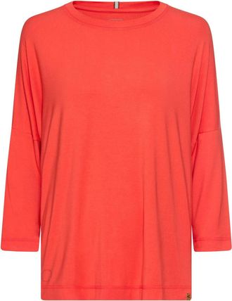 Camel Active Damen Langarmshirt mit Rundhalsausschnitt Flammenrot, womenswear-3XL