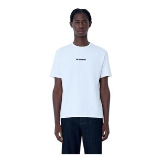 Jil Sander Logo Print T-Shirt - - Tops - Herren - Wei&szlig; - XL