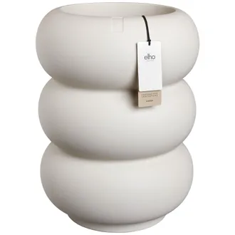 ELHO Amber Roll High 43 - Blumentopf für Innen und Außen - 100% recyceltes Plastik - Ø 43 x H 58 cm - Weiß/Leinenweiß