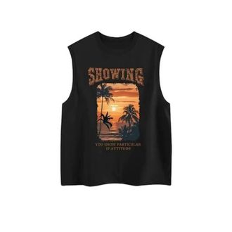 Generico DUHENWU D&eacute;bardeur pour homme - Grande taille - Chemise de plage d&eacute;t&eacute; - Sans manches - T-shirt de sport - Imprim&eacute; 3D - Maillot de corps - Entra&icirc;nement 