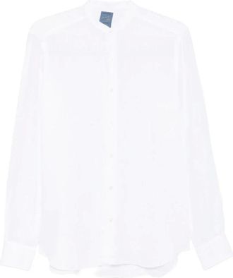 Barba Homme, Chemises, Blanc, Taille: L Mandarin Collar Shirt