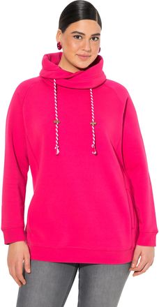 Ulla Popken Damen große Größen Übergrößen Plus Size Sweatshirt, weiter Stehkragen, Taschen, Raglan-Langarm