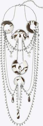 Tory Burch Damen Halskette mit Kunstharz und Perlen