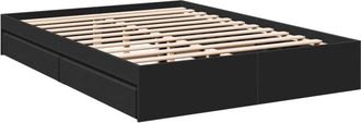 vidaXL Bettgestell mit Schubladen Schwarz 150x200 cm Holzwerkstoff Vidaxl