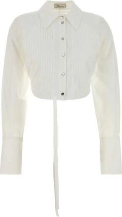 Blumarine Femme, Blouses et Chemises, Blanc, Taille: 34 FR Poplin Shirt