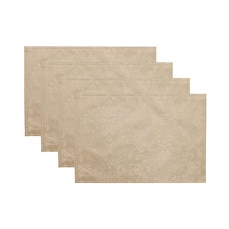 Elrene Damast Platzset 4 St&uuml;ck 13 x 19 Taupe