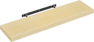 Woltu Wandregal Wandboard Bücherregal Regale für Deko Wandablagen aus MDF Holz,Hängeregal Gelb Eiche, 90x22.9x3.8 cm RG9370kei