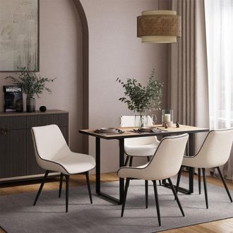 Vicco Table &agrave; manger Livorno, Ch&ecirc;ne noir/force de lor, 140x70cm, Vicco