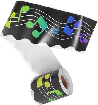 Cabilock Musiknoten Bord&uuml;renaufkleber Selbstklebend 75cm X 21m - Wasserfeste Dekoration f&uuml;r Restaurant Tafeln Pinnw&auml;nde und Musik Klassenzimmer