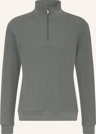 HUGO BOSS Lounge-Pullover Structure gruen