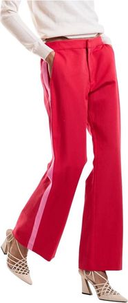 Cynthia Rowley Femme, Pantalons, Rouge, Taille: 40 FR Cotton Cropped Flared Pants
