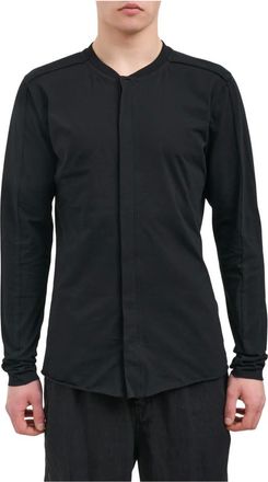 Thom Krom Homme, Chemises, Noir, Taille: XL Camicia coreana in cotone stretch