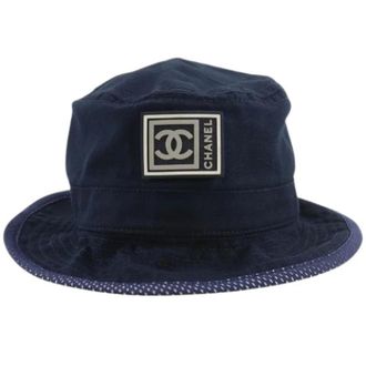 Chanel Pre-owned Sport Line Cotton Hat - - Pre-owned - Damen - Blau - ONE SIZE