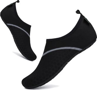 Saguaro Badeschuhe Herren Wasserschuhe Damen rutschfest Strandschuhe Schnelltrocknend Schwimmschuhe Atmungsaktiv Aquaschuhe, Ruß 44/45EU