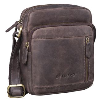 STILORD Trae Tasche Herren Umh&auml;ngetasche klein Leder Vintage Messenger Bag Herrenhandtasche f&uuml;r Tablet moderne Leder Schultertasche f&uuml;r M&auml;nner, Farbe:dunkel -