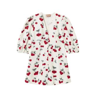 Twinset Femme, Robes, Multicolore, Taille: 36 FR Mini-robe &agrave; imprim&eacute; cerises et col en V