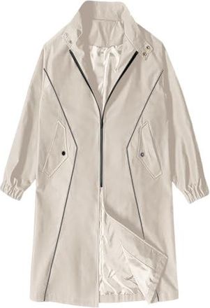 Generic Manteau Long Homme,Manteau Mi-Long Surdimensionn&eacute; Col Montant Style Cor&eacute;en D&eacute;contract&eacute; pour Automne Hommes - Tendances Jeunesse Trench-coat Polyvalent