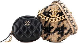 Chanel Hobo Bags - Tweed 19 Round Clutch with Chain and Coin Purse - Gr. unisize - in Braun - für Damen