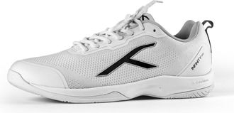 Hundred Infinity Pro Non-Marking Professional Badminton Shoe for Men (White Black, EU 43 UK 9 US 10) Material: Polyester Mesh Suitable for Indoor Tennis Squas