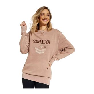 SER.O.YA Rosa Oversized Sweatshirt Issac - - Sweatshirts & Hoodies - Damen - Rosa - S