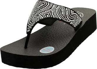 Skechers Vinyasa Paisley Wave Tongs pour femme, Noir, 39 EU