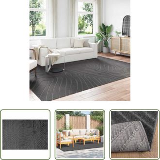 vidaXL Teppich f&uuml;r Wohnzimmer - Bereichsteppiche PALMERAS Anthrazit 340 x 240 cm Polyester