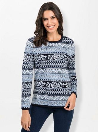 Witt Strickpullover Jacquard-Pullover Langarm Jacquard