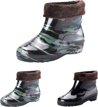 Generic Bottes de pluie pour homme - Bottes en caoutchouc antid&eacute;rapantes - Chaudes - Doubl&eacute;es en fourrure - Imperm&eacute;ables - Antid&eacute;rapantes - Pour la p&ecirc;che, la 