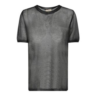 Herno Femme, Pulls, Noir, Taille: 42 FR Maille Manches Courtes Col Rond