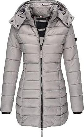 Onsoyours Veste à Capuche pour Femme avec Fermeture éclair Veste dhiver Doudoune épaisse à Manches Longues Veste Chaude et Confortable pour Femme Gris M