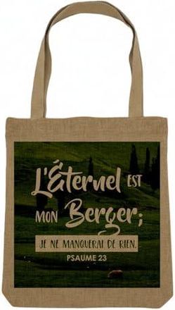 Fabulous Sac Shopping Tote Bag Aspect Lin - L&eacute;ternel est mon Berger Psaume 23 Verset Bible Religion Spiritualit&eacute; Citation - Sac de Courses Toile Epaisse 360g B