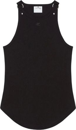 Courrèges Femme, Tops, Noir, Taille: 40 FR 90s Ribbed Tank Top
