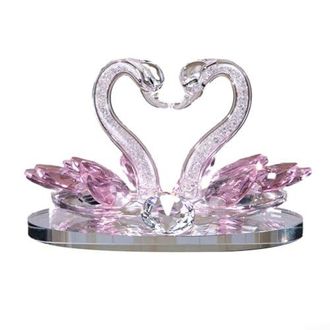 Generic &Eacute;l&eacute;gante figurine de cygne en cristal pour d&eacute;coration de la maison, salon, &eacute;tude ou bureau, d&eacute;coration en verre blanc, bleu, rose, rouge ou jaune, scu