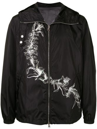 Alexander McQueen veste zipp&eacute;e &agrave; fleurs - Noir