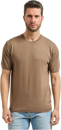 Liu Jo Homme, Pulls, Brun, Taille: XL T-shirt en maille m&eacute;lang&eacute;e soie