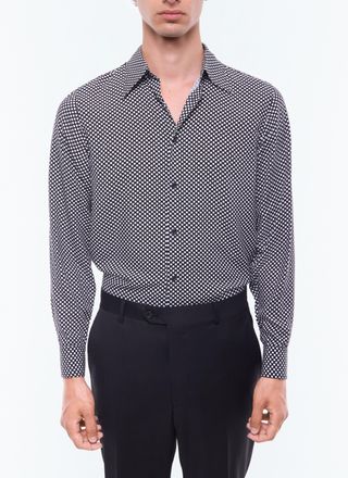 Fursac Chemise &agrave; pois en viscose certifi&eacute;e - Taille M - Homme