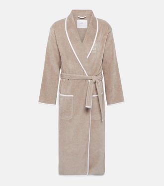 Brunello Cucinelli Peignoir en coton et lin &agrave; logo