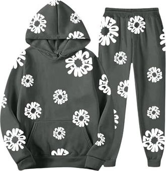 Generic Surv&ecirc;tement 2 pi&egrave;ces pour homme avec veste &agrave; capuche et fermeture &eacute;clair int&eacute;grale - Coupe droite - Style d&eacute;contract&eacute; - Sport athl&eacute;tique - Jogging - H