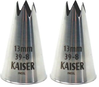 Original Kaiser Original Kaiser Sternt&uuml;lle 13 mm, Spritzt&uuml;lle, Edelstahl rostfrei, falz- und randfrei, Silber (Packung mit 2)