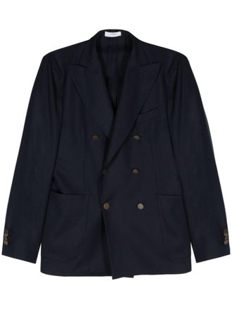 Boglioli blazer en laine &agrave; simple boutonnage - Bleu