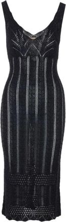 Twinset Femme, Robes, Noir, Taille: 40 FR Lurex Knit Dress