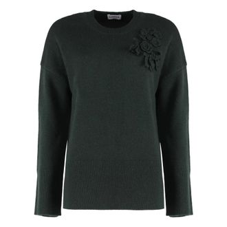 P.A.R.O.S.H. Gerippter Rundhalspullover aus Wolle-Kaschmir - - Knitwear - Damen - Gr&uuml;n - S