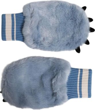 Dolce & Gabbana Femme, Accessoires, Bleu, Taille: ONE Size Acrylic Knitted Fur Wrist Mitten Gloves
