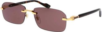 Gucci Rechteckige randlose Sonnenbrille - - Accessories - unisex - Gelb - 56 MM