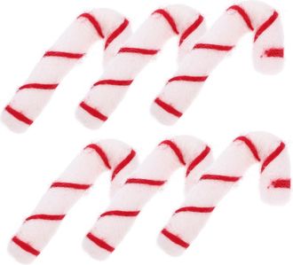 Angoily 6stücke Teiliges Niedliche Filz-zuckerstangen Weihnachtsschmuck Weiche DIY-Ornamente Für Weihnachtsbaumdeko Langlebige Und Gemütliche Zuckerstangencha