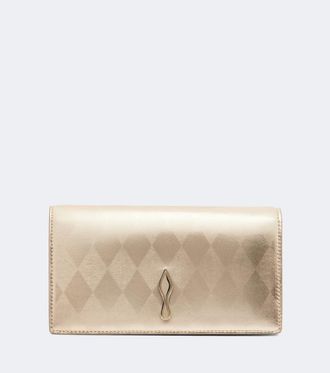 Christian Louboutin Pochette Bettina en cuir m&eacute;tallis&eacute;