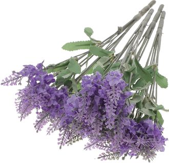 Pretyzoom 4 Stück Lebensechtes Kunstpflanzen-Arrangement Gefälschter Lavendelstrauß Zur Dekoration Realistischer Künstlicher Blumenstrauß Für Das Home Office